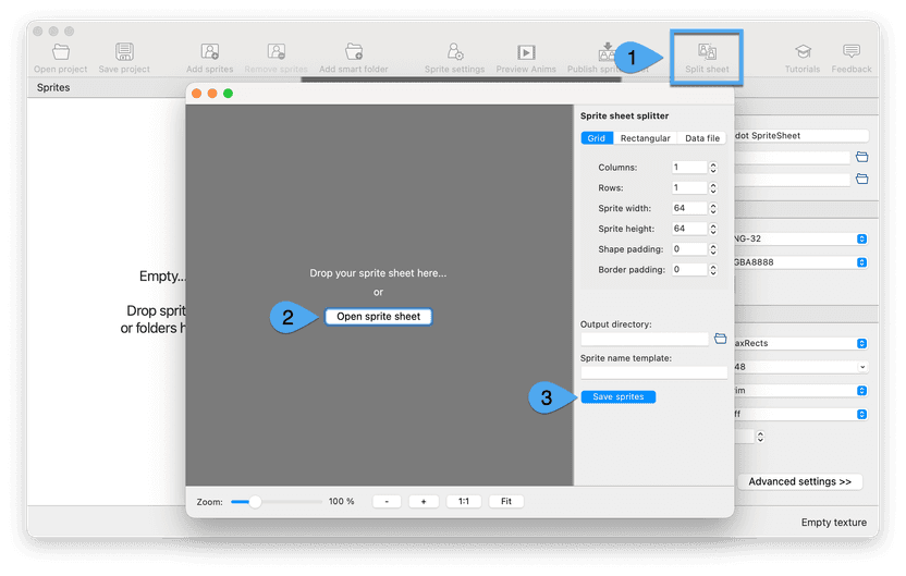 How to split sprite sheets into individual sprites